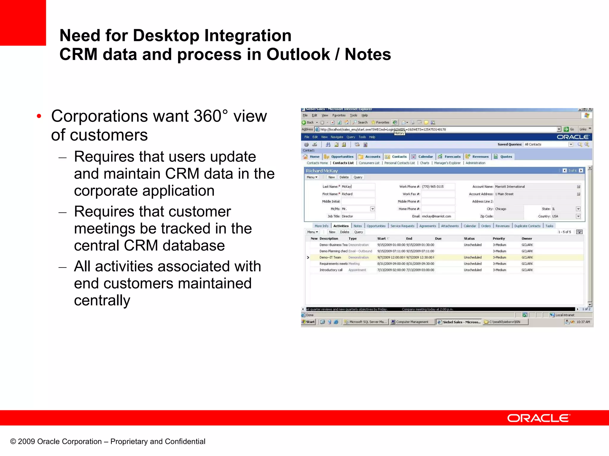 Oracle Siebel CRM Desktop | PPT