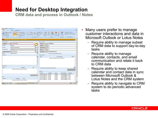 Oracle CRM for Desktop | PPT