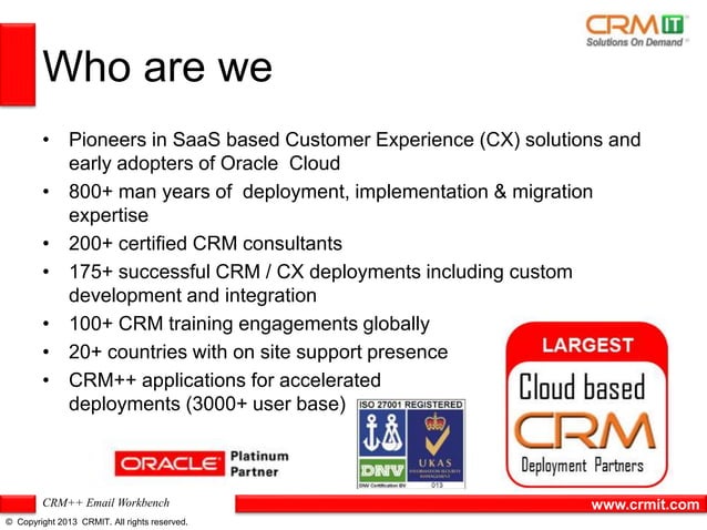 Email Integration for Oracle Fusion CRM and CRM On Demand | PPT