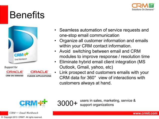 Email Integration for Oracle Fusion CRM and CRM On Demand | PPT
