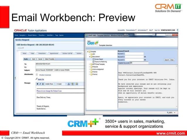 CRM++ Email Integration for Oracle Cloud Solutions | PPTX