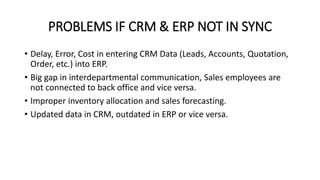 CRM & ERP - CUSTOMER RELATIONSHIP MANAGEMENT & ENTERPRISE RESOURCE ...