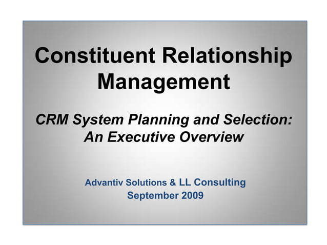 CRM Executive Overview | PPT