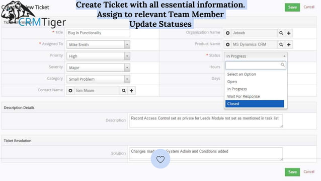 CRM for Ticket & HelpDesk System | PPT