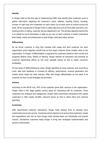 Ginger Hotel CRM (Customer Relationship Management) | PDF