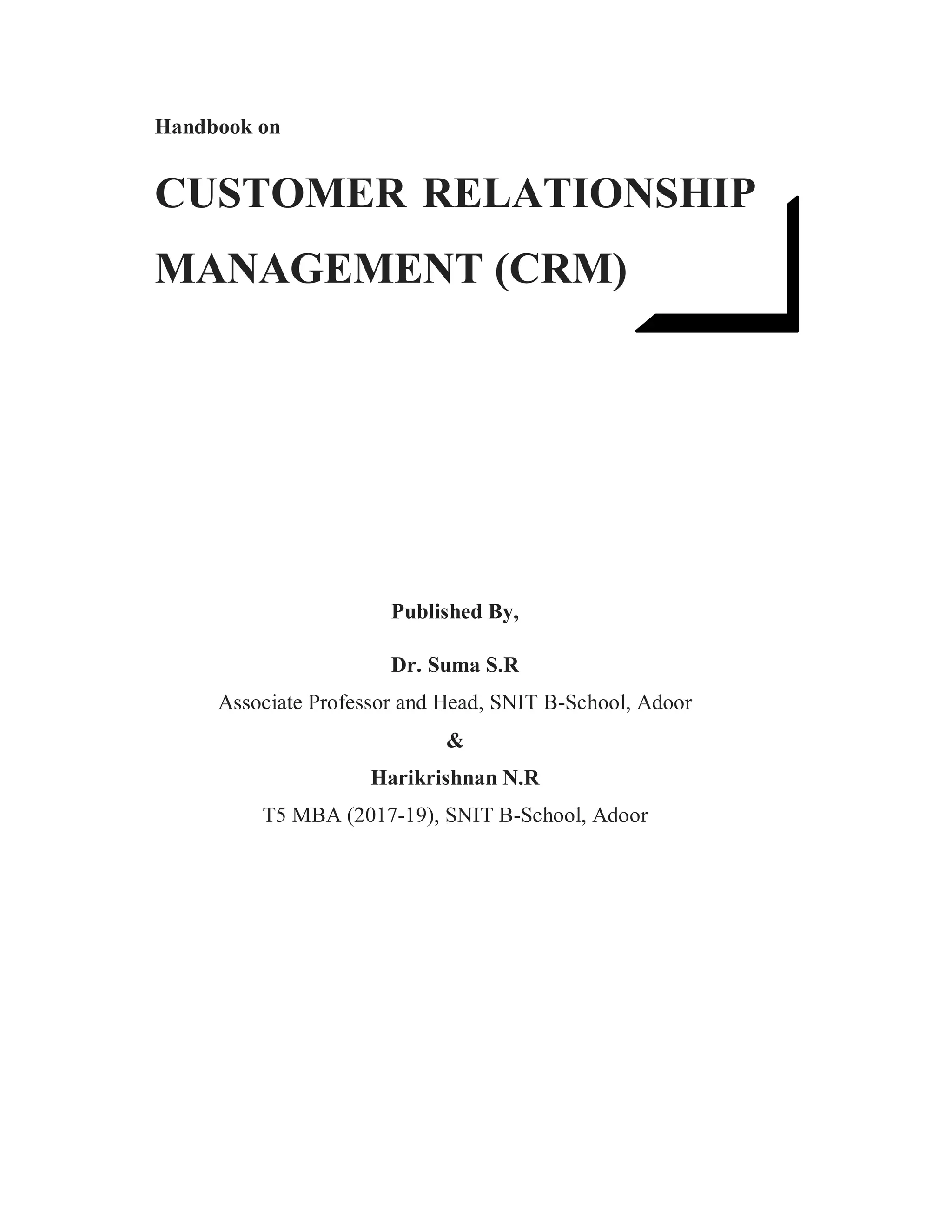 Handbook on Customer Relationship Management | PDF