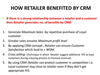 Crm in retail industry | PPTX