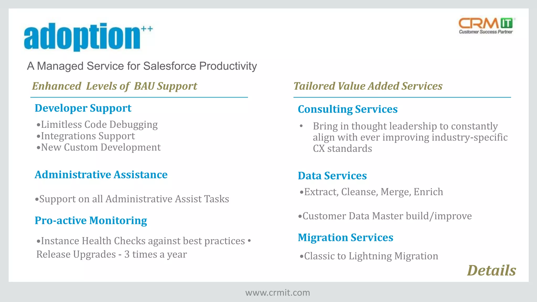 CRMIT adoption++ | PPT