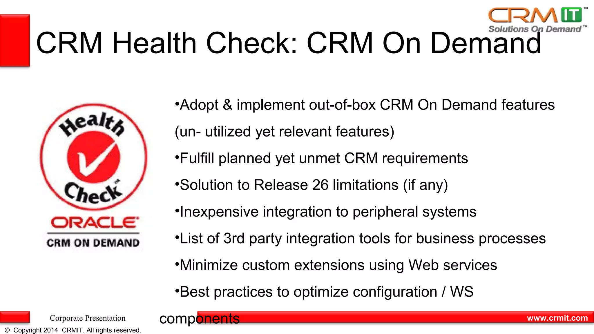 CRM Health Check Program | PPT