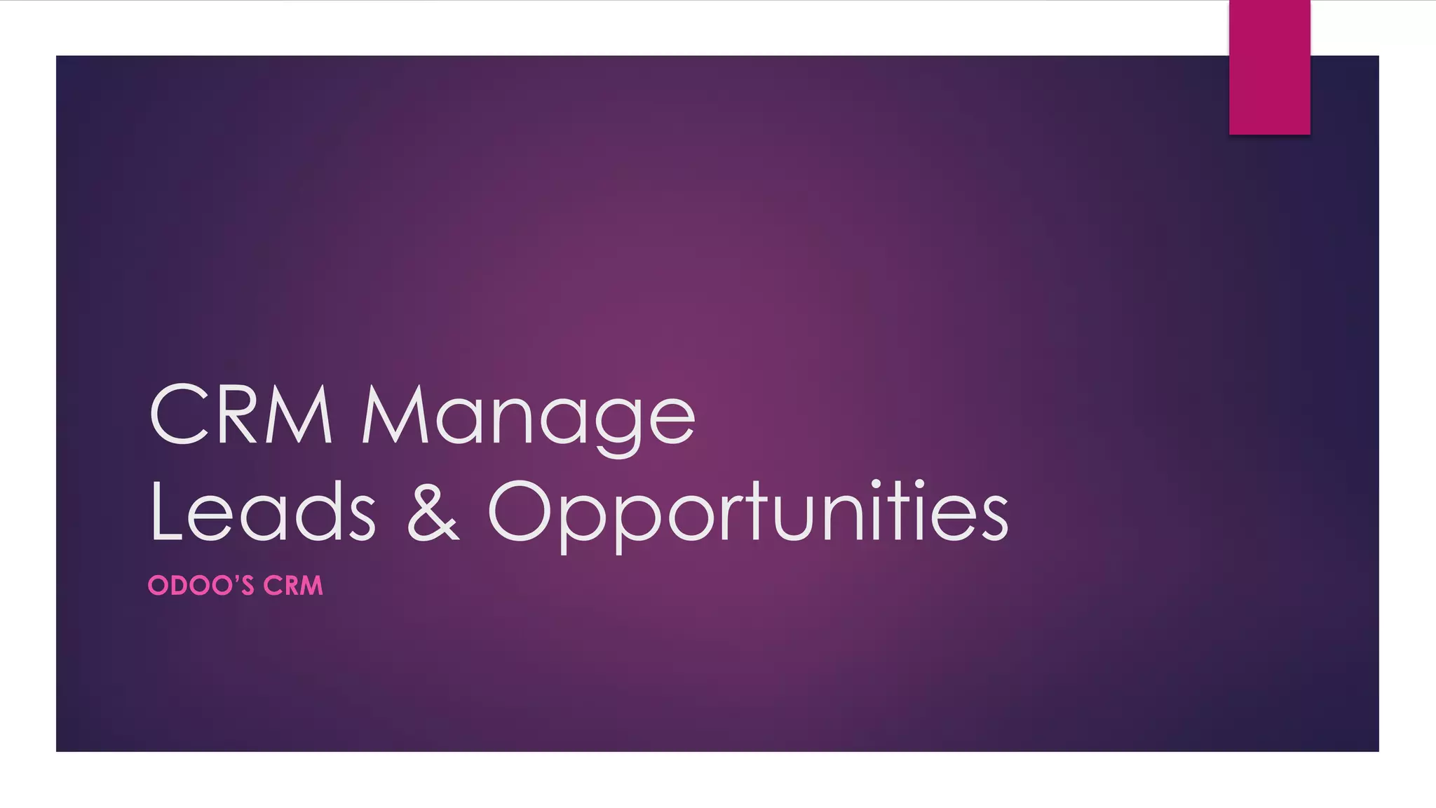 Odoo CRM Management | PDF