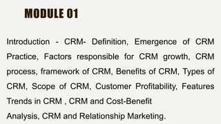 Customer Relationship Management module 01 | PPTX