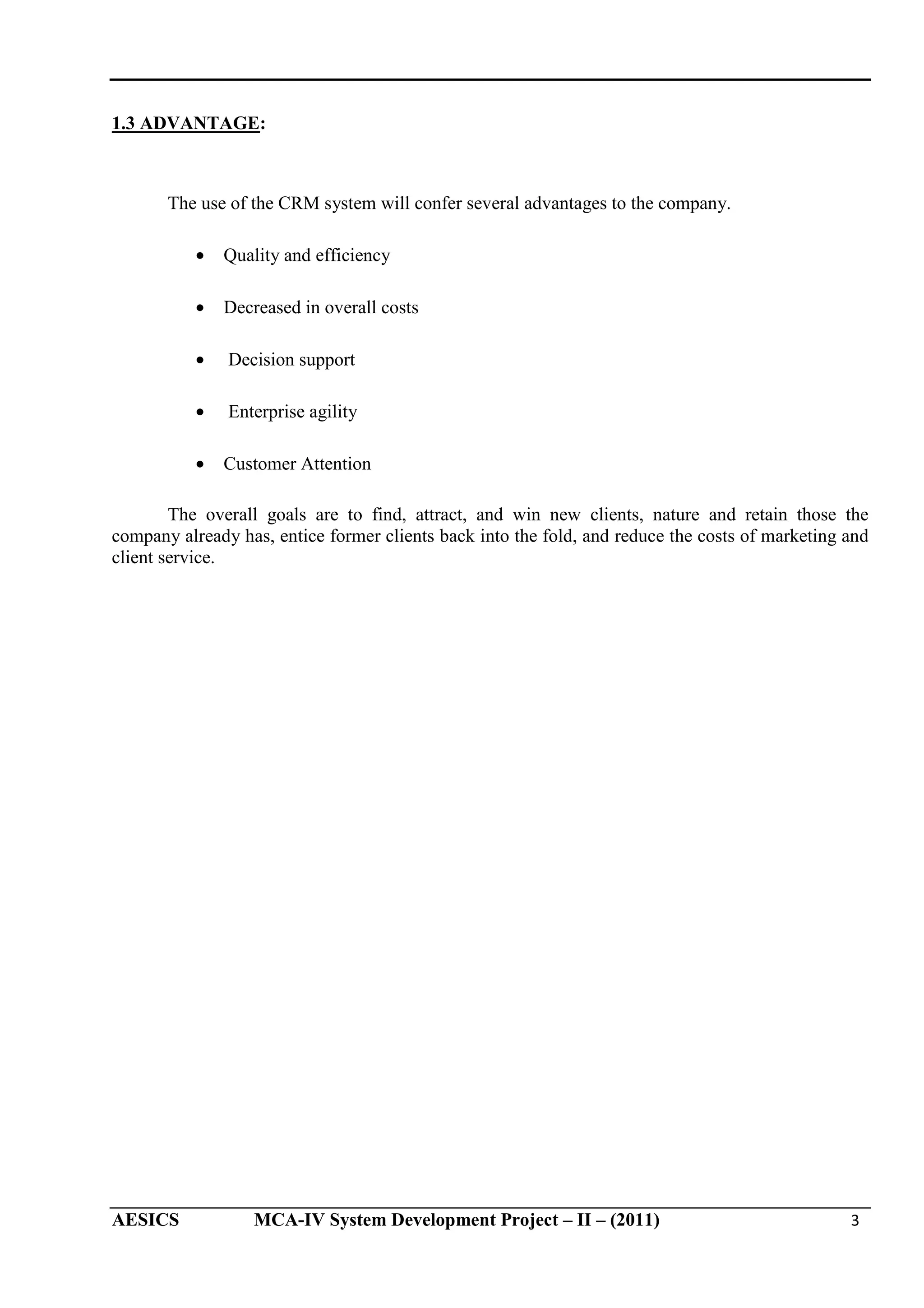 Customer Relationship Management Module Project Report | PDF