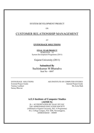 Customer Relationship Management Module Project Report | PDF