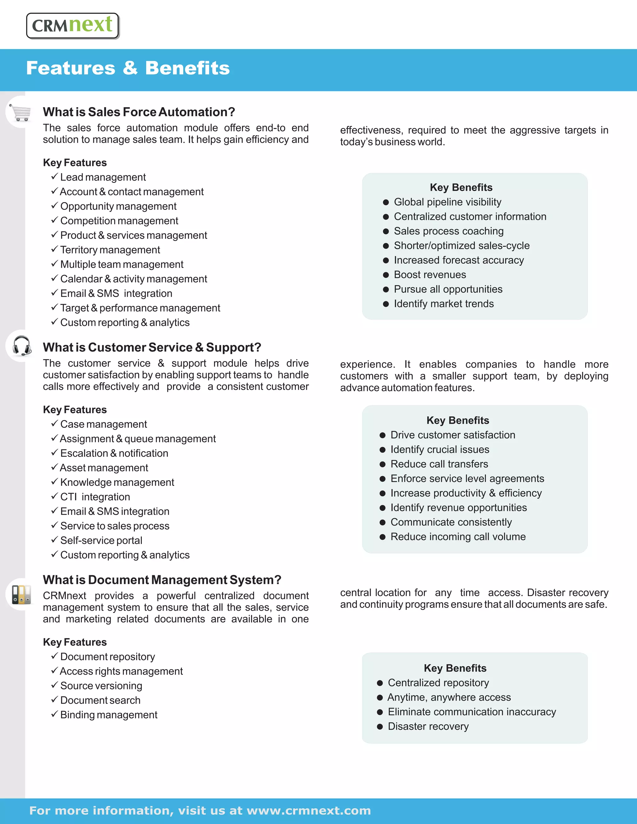 CRM Solution - CRMnext | PDF