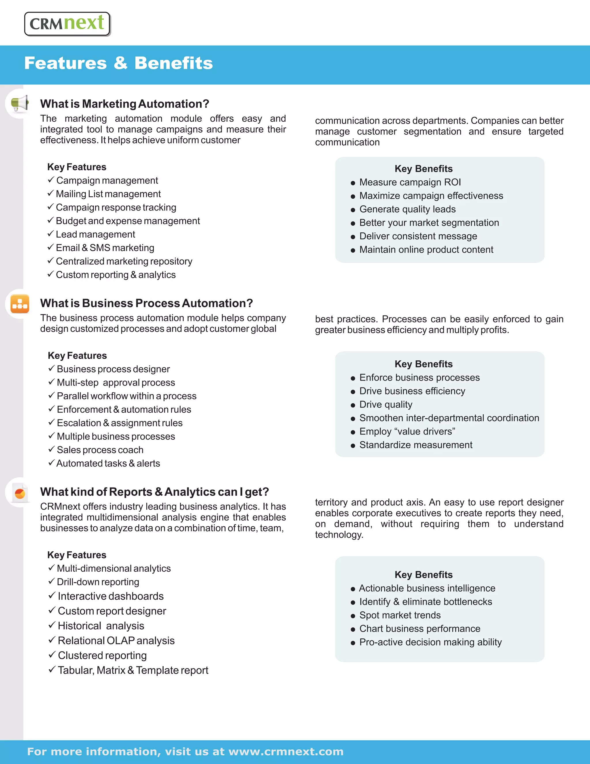 CRM Solution - CRMnext | PDF