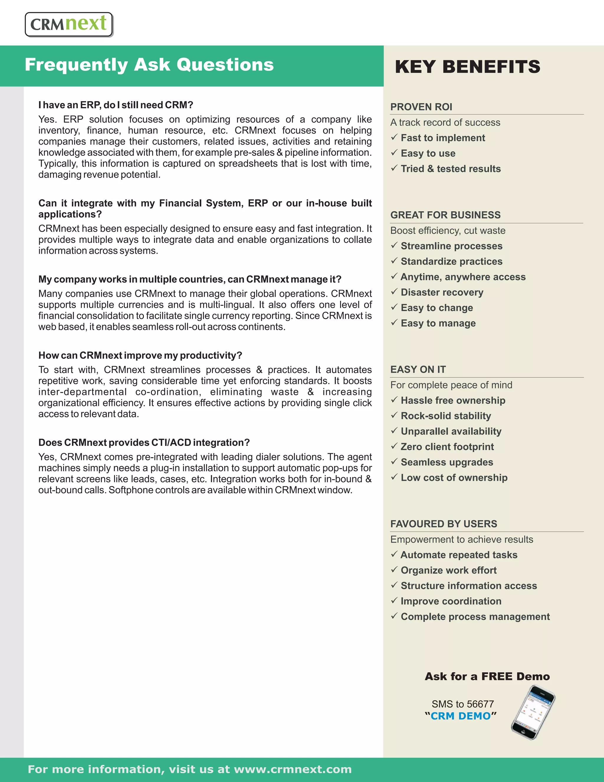 CRM Solution - CRMnext | PDF