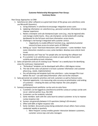 Crm notes | PDF