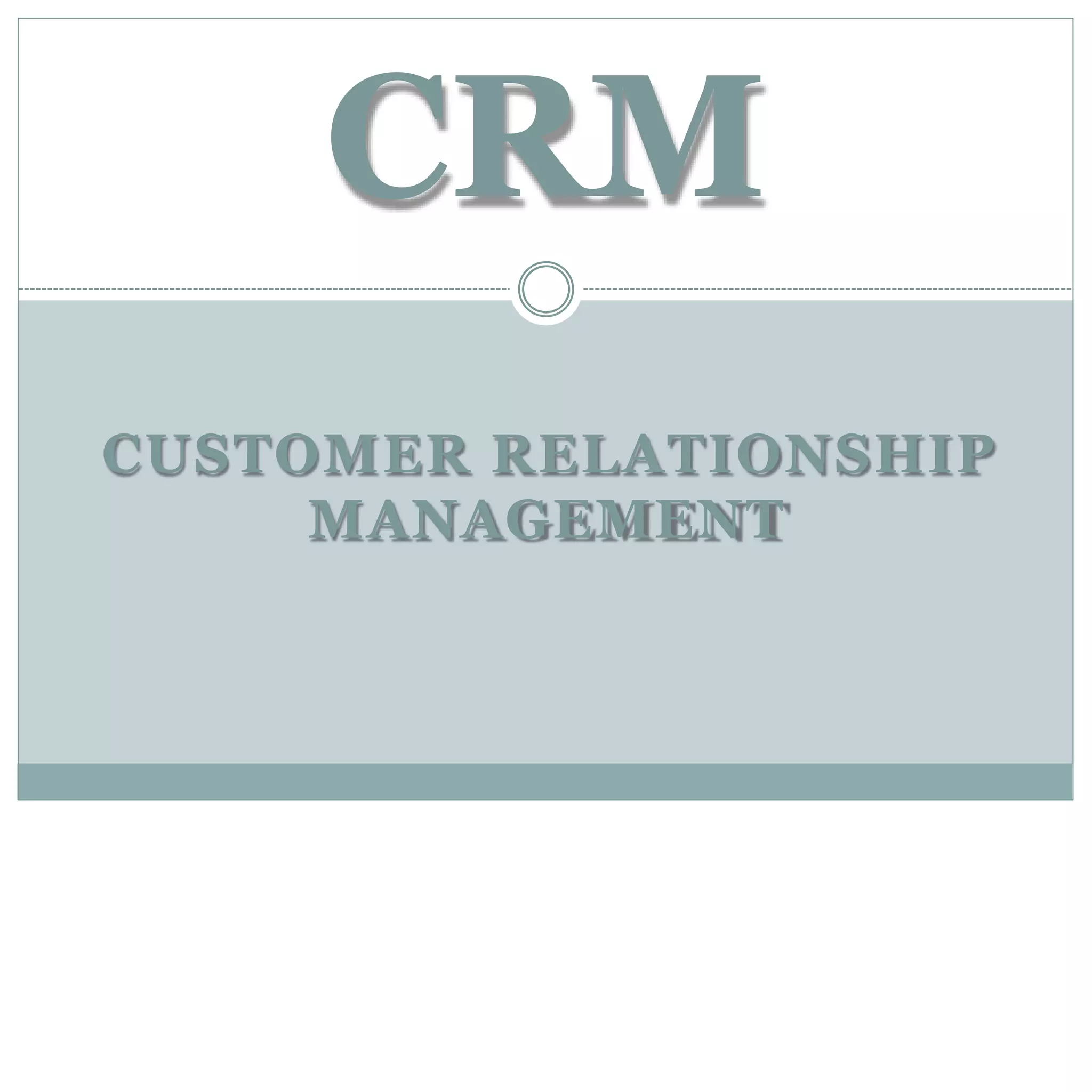 Customer Relationship Management | PDF