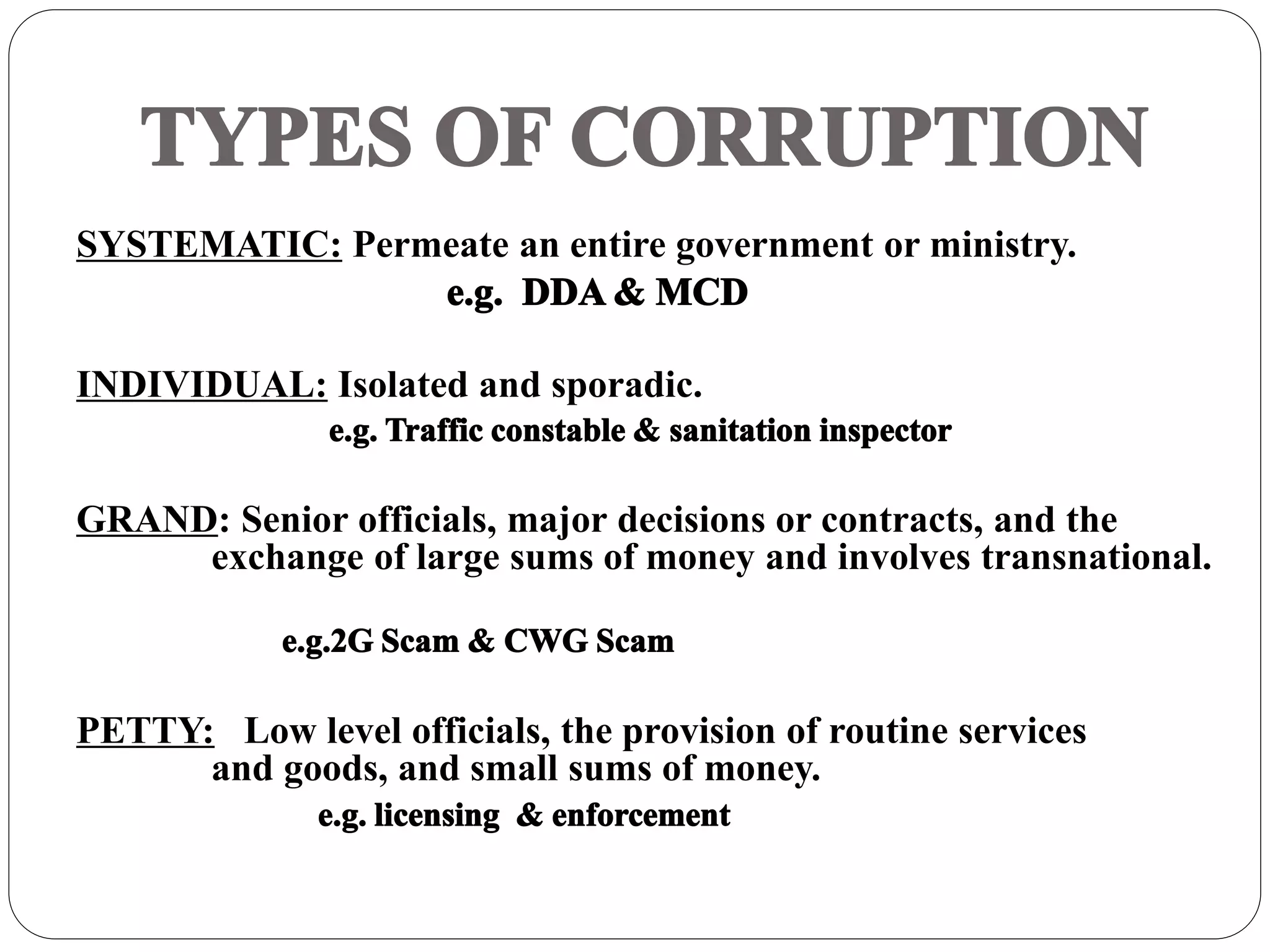 corruption cause effect and solution | PPTX