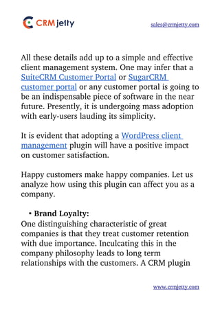 CRM Portals Through the Customer Perspective | PDF