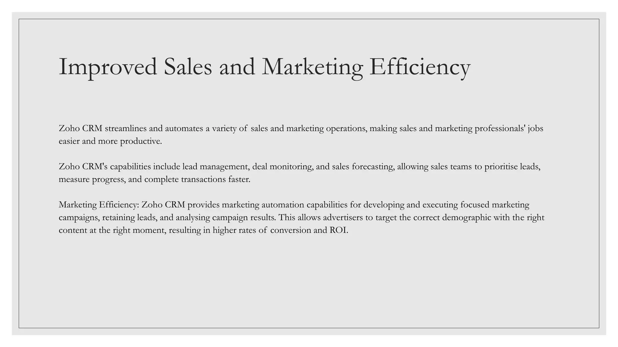 ZOHO CRM Power point presentation, Strategic CRM | PPTX