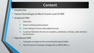 Crm ppt on maruti suziki | PPTX