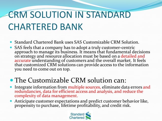 Crm Presentation On Standard Charted Bank | PPTX