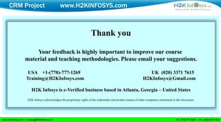 CRM Project - H2Kinfosys | PPTX | Sales | Business