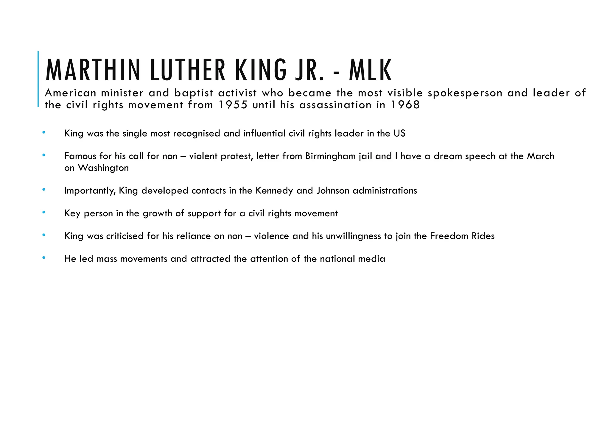 Revision notes for Civil Rights Movement | PPTX