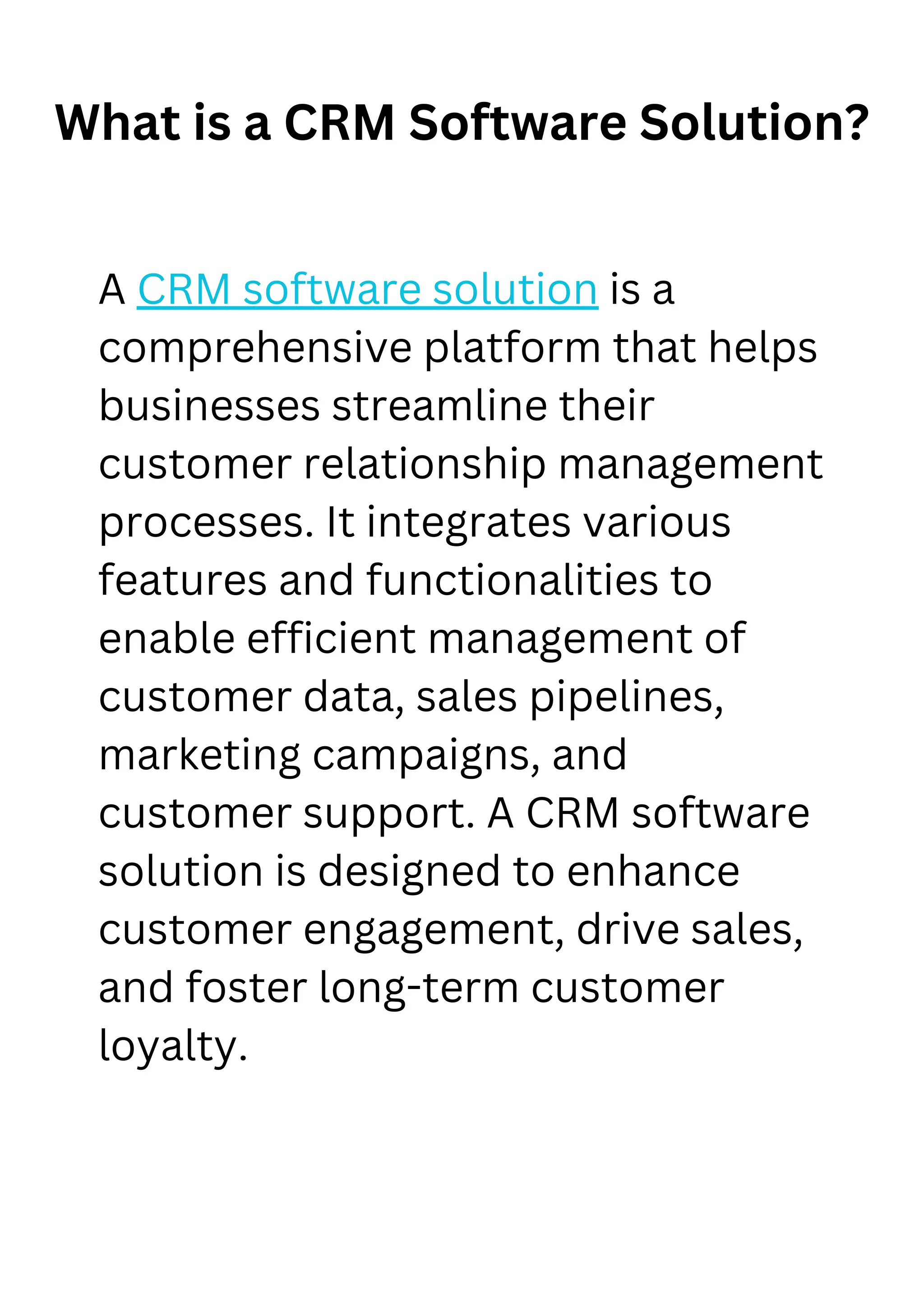 Crm Software Streamlining Customer Relationship Management Pdf