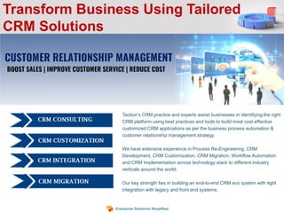 MAXIMIZE VALUE ON YOUR CRM INVESTMENT - CRM SERVICES & SOLUTIONS | PDF
