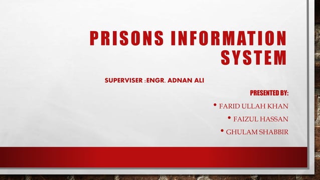 Prisons Information System | PPTX