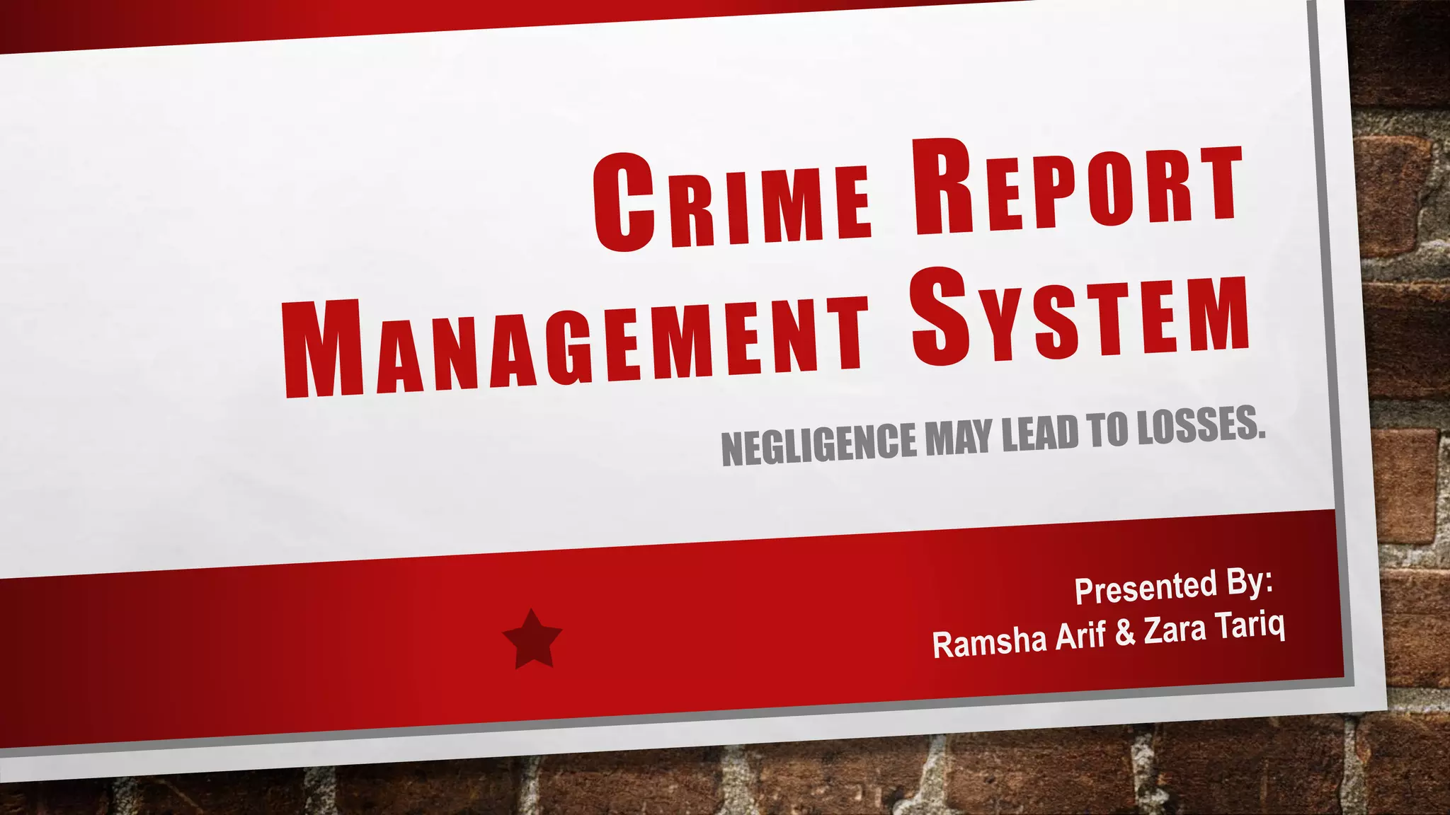 Crime Record Management System (CRMS) | PPTX