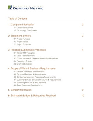 CRM System RFP Template | DOC