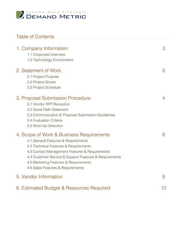 CRM System RFP Template | DOC | Business | Business and Finance