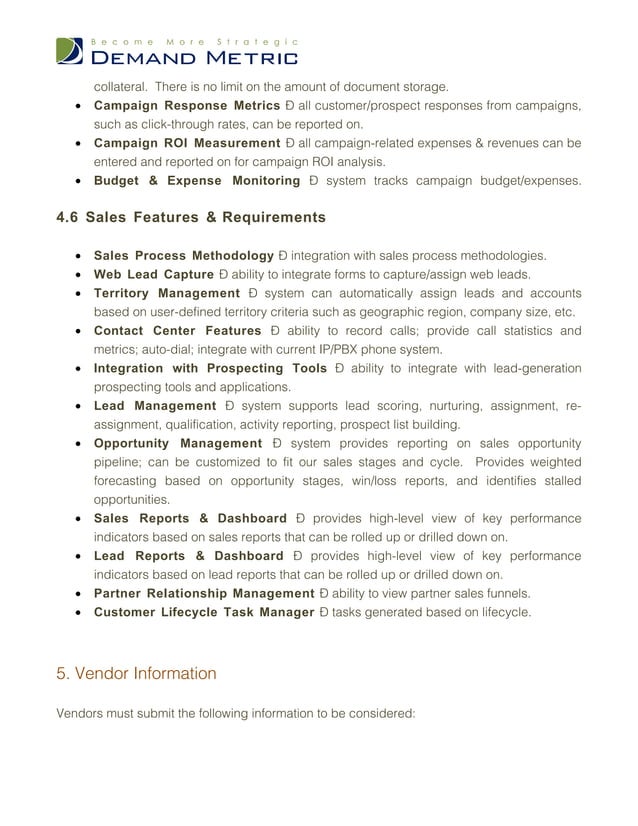 CRM System RFP Template | DOC | Business | Business and Finance