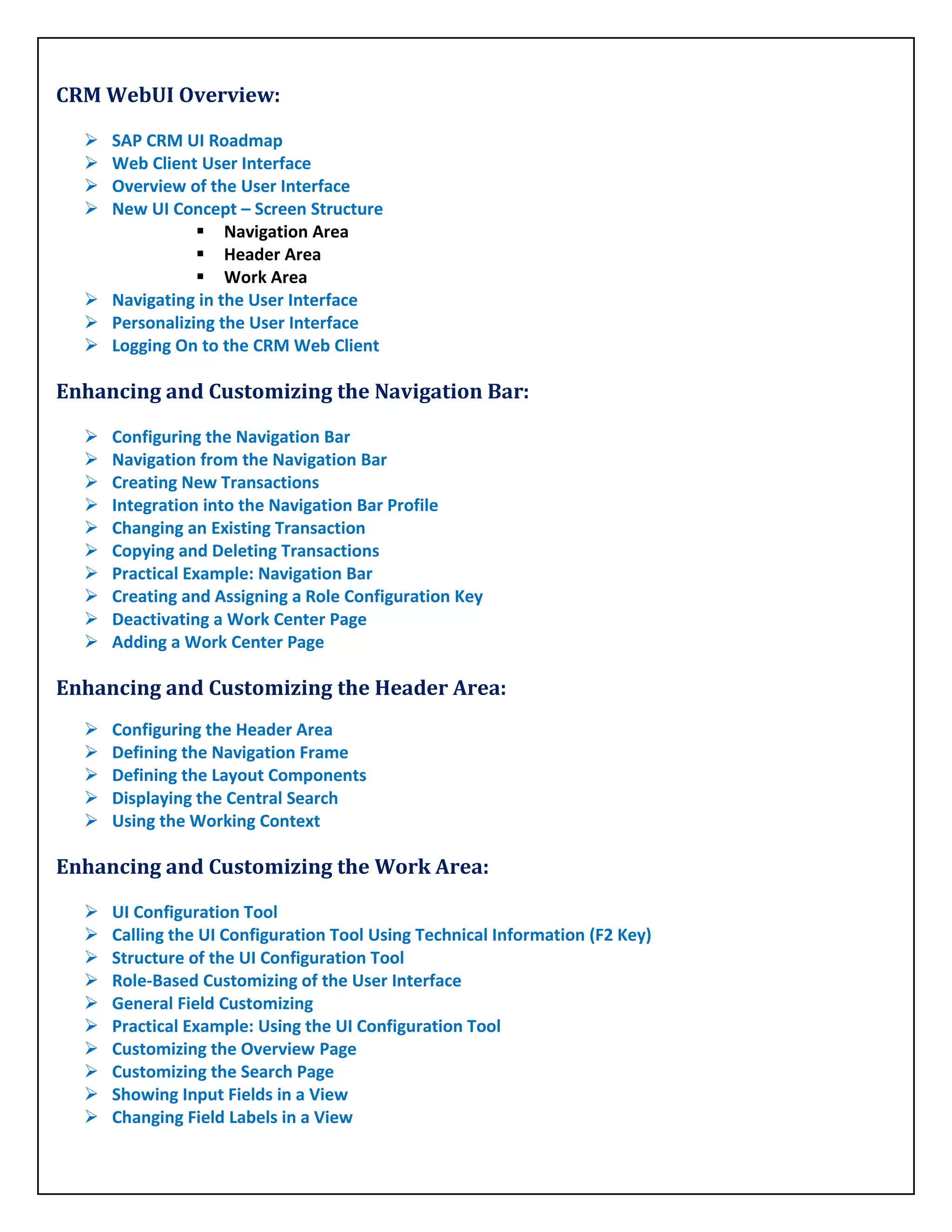 SAP CRM TECHNICAL ONLINE TRAINING | SAP CRM TECHNICAL | PDF