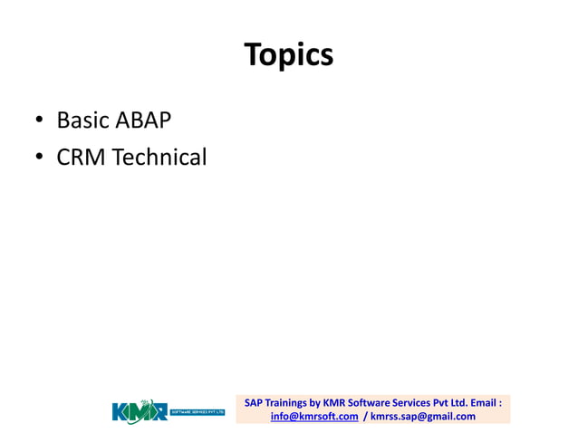 SAP CRM technical training | PDF | Computing | Technology & Computing