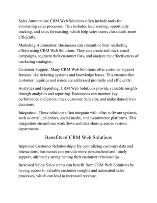 What Is CRM Web Solution? | PDF | Computing | Technology & Computing