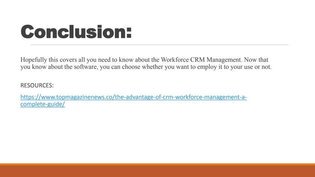 CRM Workforce Management | PPTX