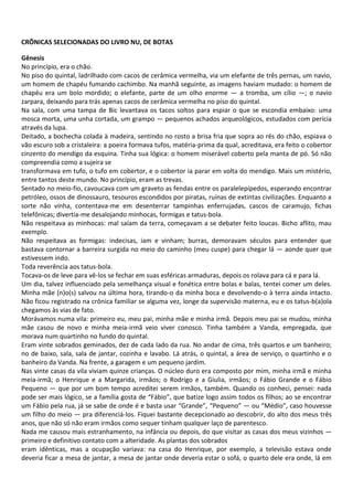 Crônicas selecionadas nu, de botas - av2 | PDF