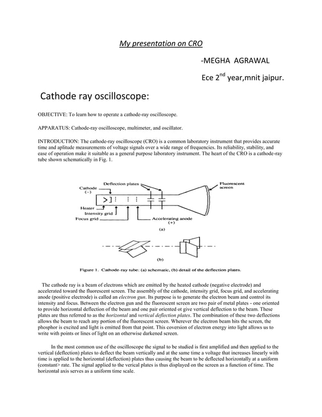cathode ray oscilloscope &function generator | DOCX | Physics | Science