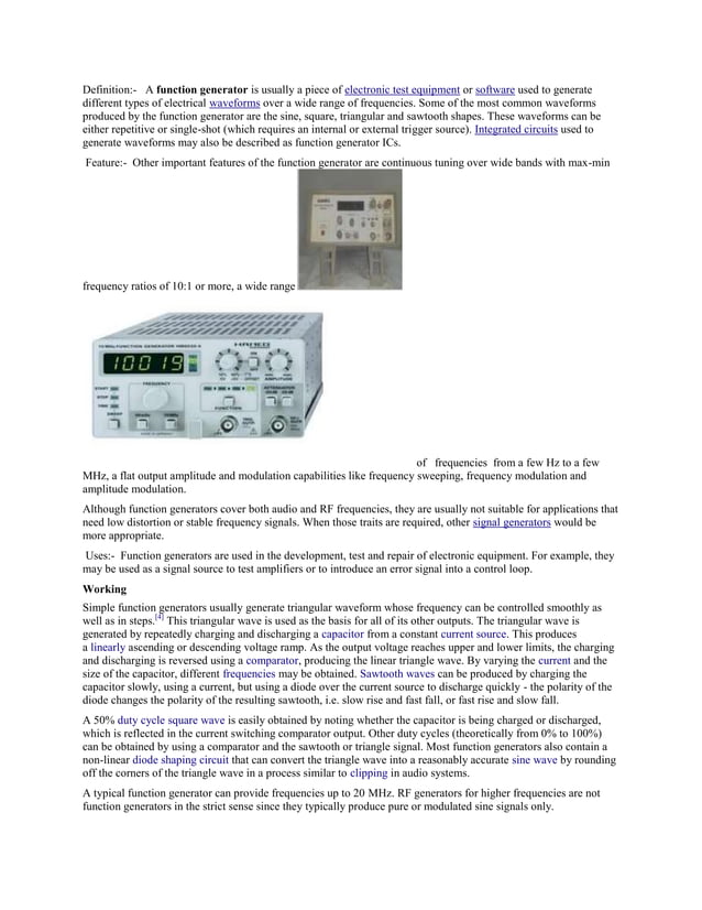 cathode ray oscilloscope &function generator | DOCX | Physics | Science