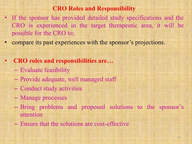 Cro | PPT | Pharmaceutical Industry | Industries