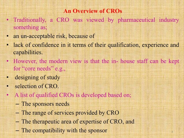 Cro | PPT | Pharmaceutical Industry | Industries