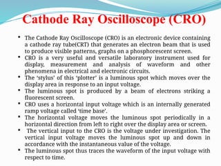 Cathode ray Oscilloscope , digital storage oscilloscope | PPT