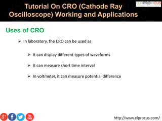 Cro cathode ray oscilloscope working and applications | PPTX