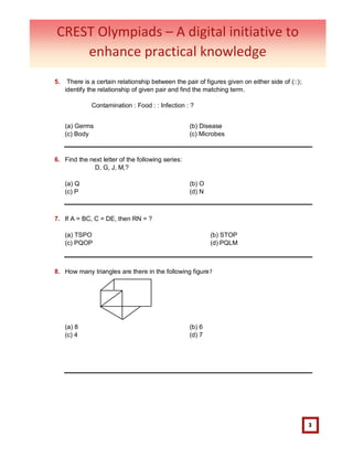 CRO Olympiad Exam Sample Paper for Class 3 | PDF
