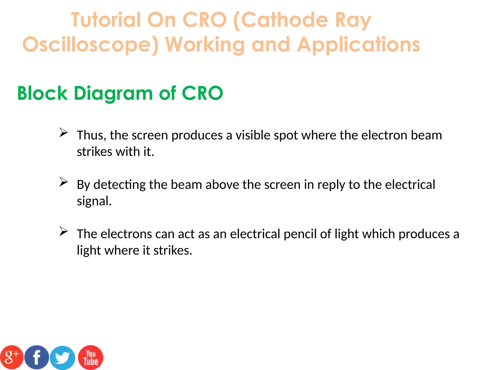 Cathode Ray Oscilloscope Explanation With Block Diagram Part 21 | PPTX