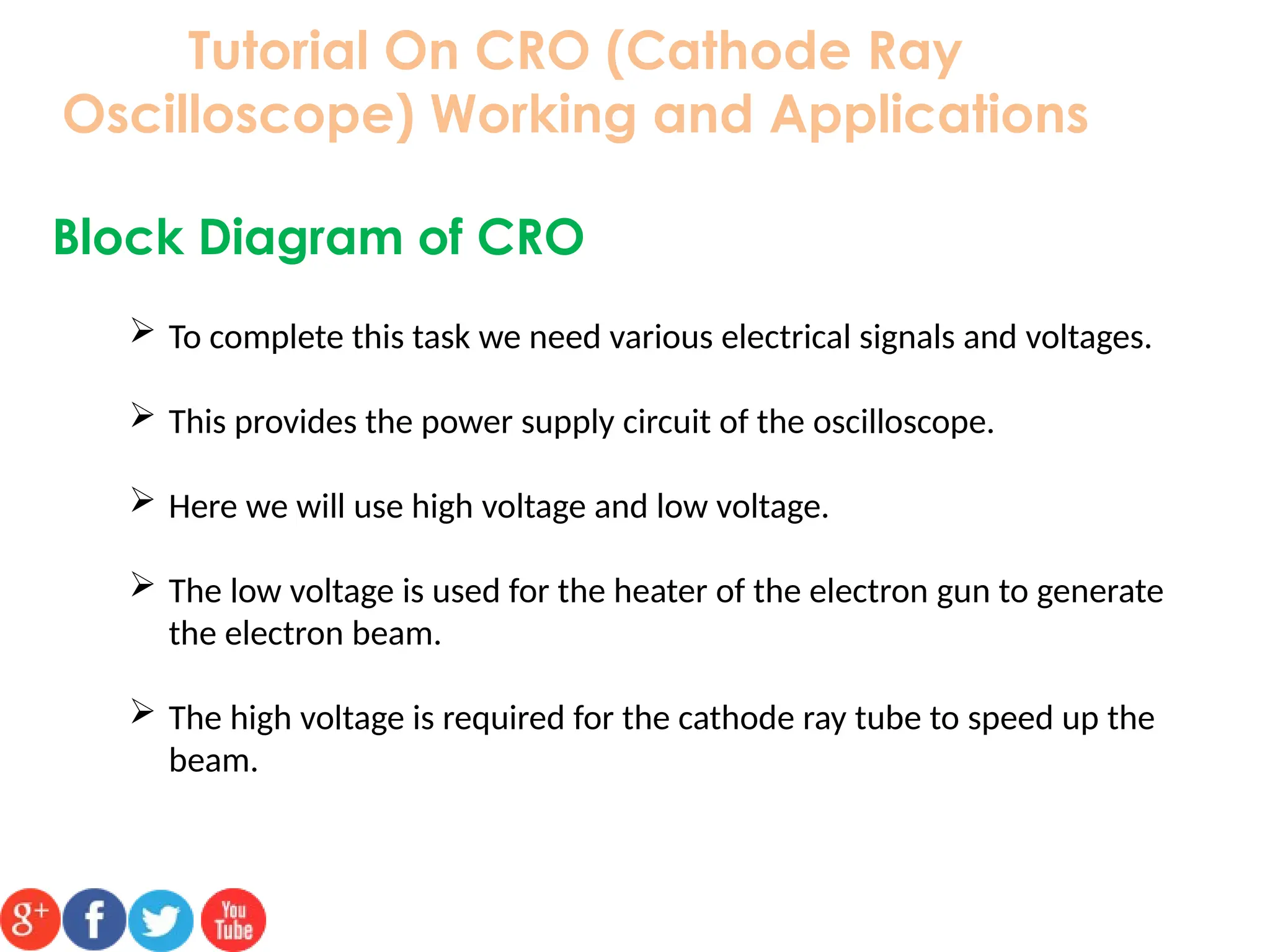 Cathode Ray Oscilloscope Explanation With Block Diagram Part 21 | PPTX